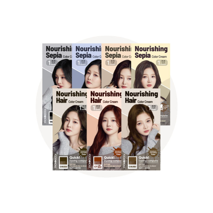 Foodaholic Nourishing Sepia Hair Color Cream (1n / Real Black) | K-Skin ...